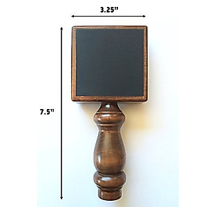 PROPER POUR Square Wood Beer Tap Handle Display with Chalkboard for Kegerator and Home Bars