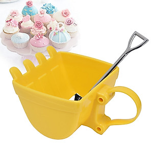 Omabeta Excavator Coffee Mug, 330ml Excavator Bucket Cup with Shovel Spoon Creativity Tea Cup Milk Coffee Mug Funny Digger Cake Container Birthday Gift