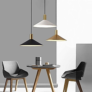 KCO Lighting Mid Century Modern Dome Pendant Light Gold and Black Barn Pendant Light Brass Cone Ceiling Pendant Light Fixture Farmhouse Kitchen Island Lighting (Gold)