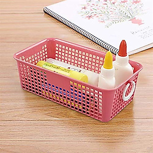 Tstorage Colorful Small Plastic Storage Baskets, Desktop storage basket, 6 Packs