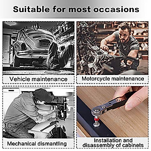 Tonsiki Right Angle Screwdriver 19PCS Mini Ratchet Set Low Profile Offset Screwdriver Bit Set 90 Degree Screwdriver with 36-Teeth Ratcheting Wrench for Tight Space