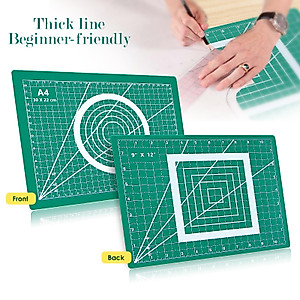 TOOCUST Cutting Mat 9X12inch,Double Sided 5 Layers Self Healing Cutting Mat,Cutting Mats for Sewing Cutting Mat,Small Cutting Mat,Sewing Mat Cutting,Cut Mat,Double Sided Cutting Board