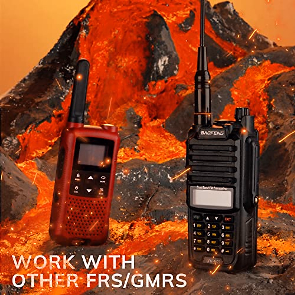 BAOFENG UV-9G GMRS Radio Waterproof IP67, Outdoors Two Way Radios Long Range Rechargeable, Handheld Dual Band NOAA Scanner, GMRS Repeater Capable, Programming Cable Included