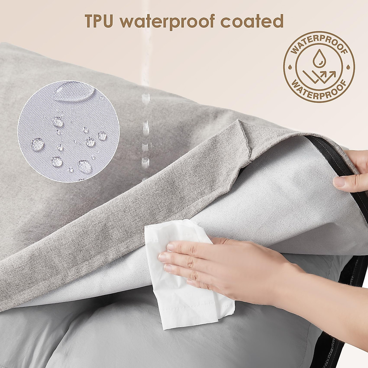 EHEYCIGA Extra Large Waterproof Orthopedic Shredded Memory Foam Dog Bed, 41x27, Grey