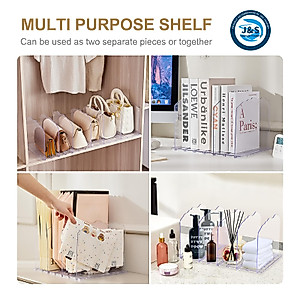 Upgraded Wavy Purse Storage Organizer, Adjustable Shelf Dividers for Closet Organization, 8PCS, Clear Shelf Dividers and Separators for Handbags, Bookshelf, Pocketbook, Wood Shelves, Bedroom & Kitchen