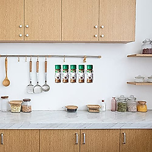 BOSOIRSOU 40 Spice Gripper Clips, 8 Strips Spice Racks Hold 40 Plastic Heavy Jars Bottles for Cabinet Door