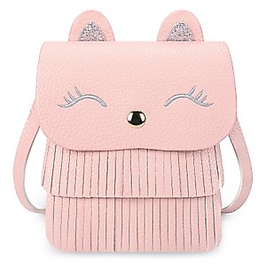 mibasies Kids Purse Gifts for Little Girls Toddler Cat Tassel Crossbody Bag Shoulder Bag