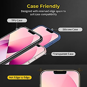 UNBREAKcable 3-Pack Screen Protector for iPhone 14/ iPhone 13/13 Pro, Double Shatterproof Tempered Glass [Easy Installation Frame] [9H Hardness] [99.99% HD Clear] [Case Friendly] for iPhone 6.1 inch
