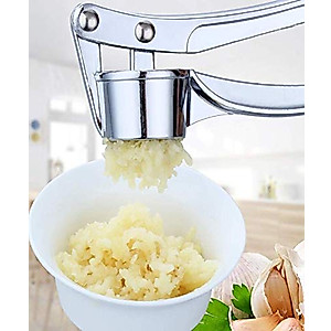 Garlic Press Mincer Ginger Crusher Squeezer Heavy Duty Metal Garlic Presser Chopper Slicer (Classic)