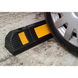 Parking Stopper for Garage Floor, Blocks Car Wheels as Parking Aid and Stops the Tires, acting as Rubber Parking Curbs that Protect Vehicle Bumpers and Garage Walls, 23.6"x4.7"x3.9" (Pack of 2)