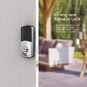 Keyless Entry Door Lock Handle: SMONET Smart Front Door Lock Set Alexa Deadbolt Locks Front Door Handle Bluetooth Electronic Digital Keypad Lock with APP Voice Control Keyfob Auto Lock for Home