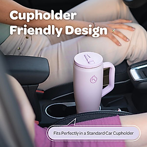 Hydracy Soulmate 40oz Tumbler with Handle and Flip Straw - 100% Leakproof Reusable Insulated Cup with Stainless Steel Straw - Cupholder Friendly Rubber Base Travel Mug - Gifts for Women & Men