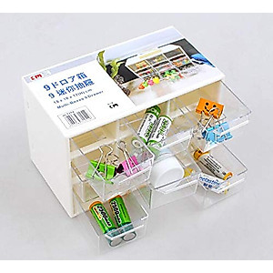 ReachTop Desk Craft Organizer Storage with Removable Mini 9 Drawers Holder for Office Home Collection Caddy Small Belongings Art Craft, Wall Mounted, White