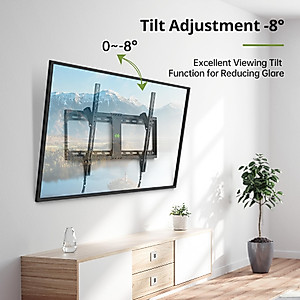 USX MOUNT TV Wall Mount Tilting Brackets for Most 37"-90" Flat Curved Screen TVs, Wall Mount TV Bracket with Max VESA 600x400mm, Weight Capacity 132lbs, Low Profile Space Saving for 16", 24" Stud
