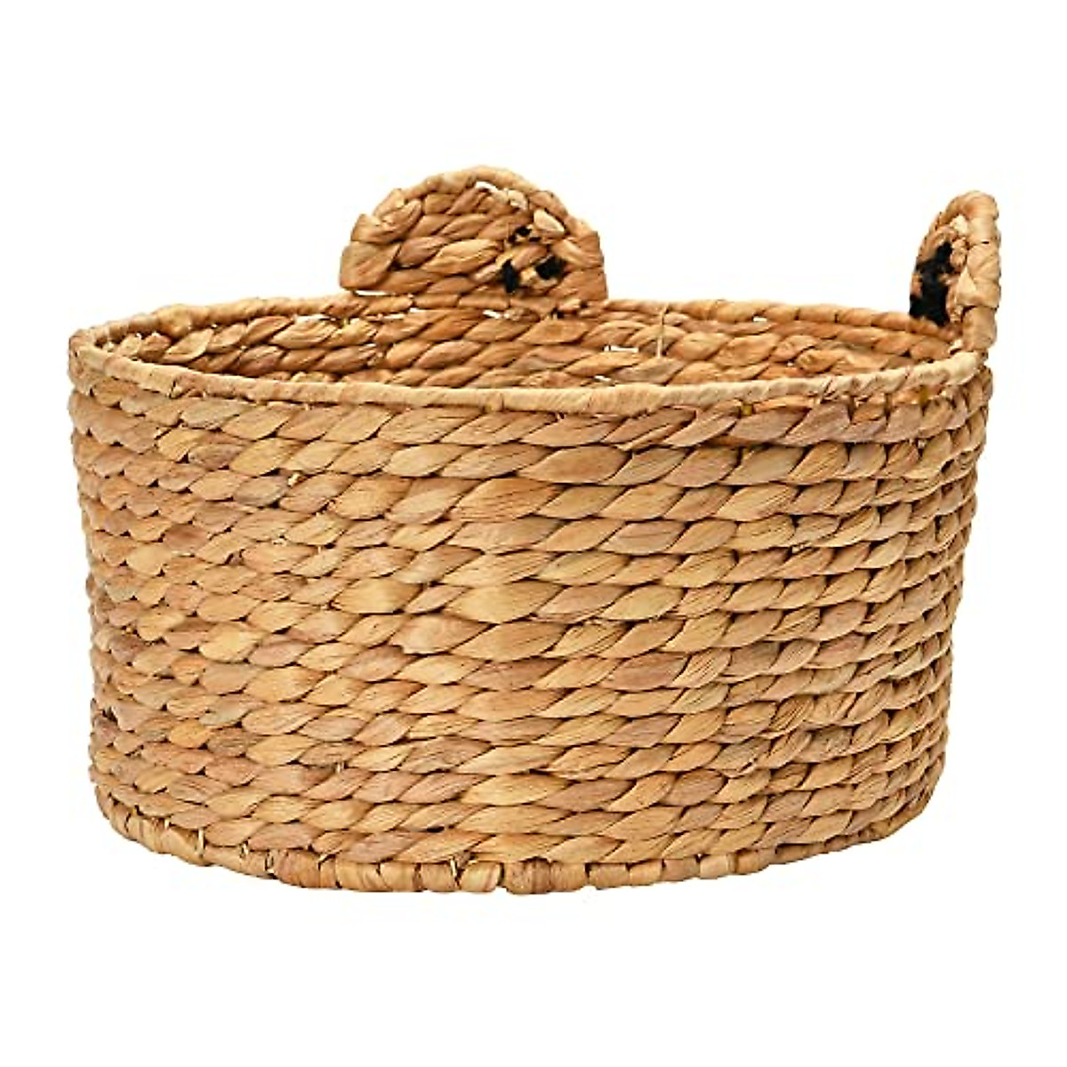 Creative Co-Op Hand-Woven Water Hyacinth Frog Basket, 15" L x 15" W x 11" H, Natural