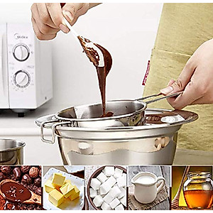 1000ML Double Boiler Pot Set Stainless Steel Melting Pot For Chocolate, Candle and Candy Making (34oz)