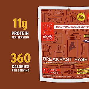 GOOD TO-GO Breakfast Hash (Single Serving) | Camping & Backpacking Food | Just Add Water Backpacking Meals | Good To-Go Dehydrated Meals Taste Better Than Freeze Dried Food