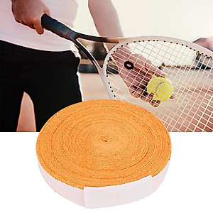 Anti-Skid 10M Racket Grip Tape, Badminton Racquet Towel Grip, White/Orange/Black Outdoor Sport Tool for Badminton Rackets Tennis Rackets(Orange)
