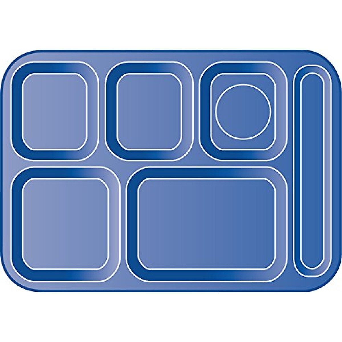 Carlisle FoodService Products Right Hand 6-Compartment Melamine Tray 14.5" x 10" - Dark Cranberry
