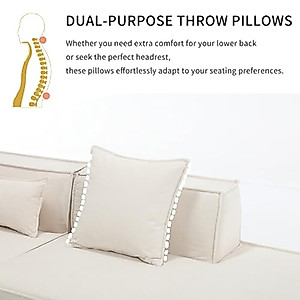 L-Shaped Combination Cloud Sofa Minimalist Modular Sectional Couch Towelling Fabric Floor Sofá 4-Seater Corner Couches Italian Tofu Block Corner Sofa&Couch, Right-Hand Facing Chaise Lounge