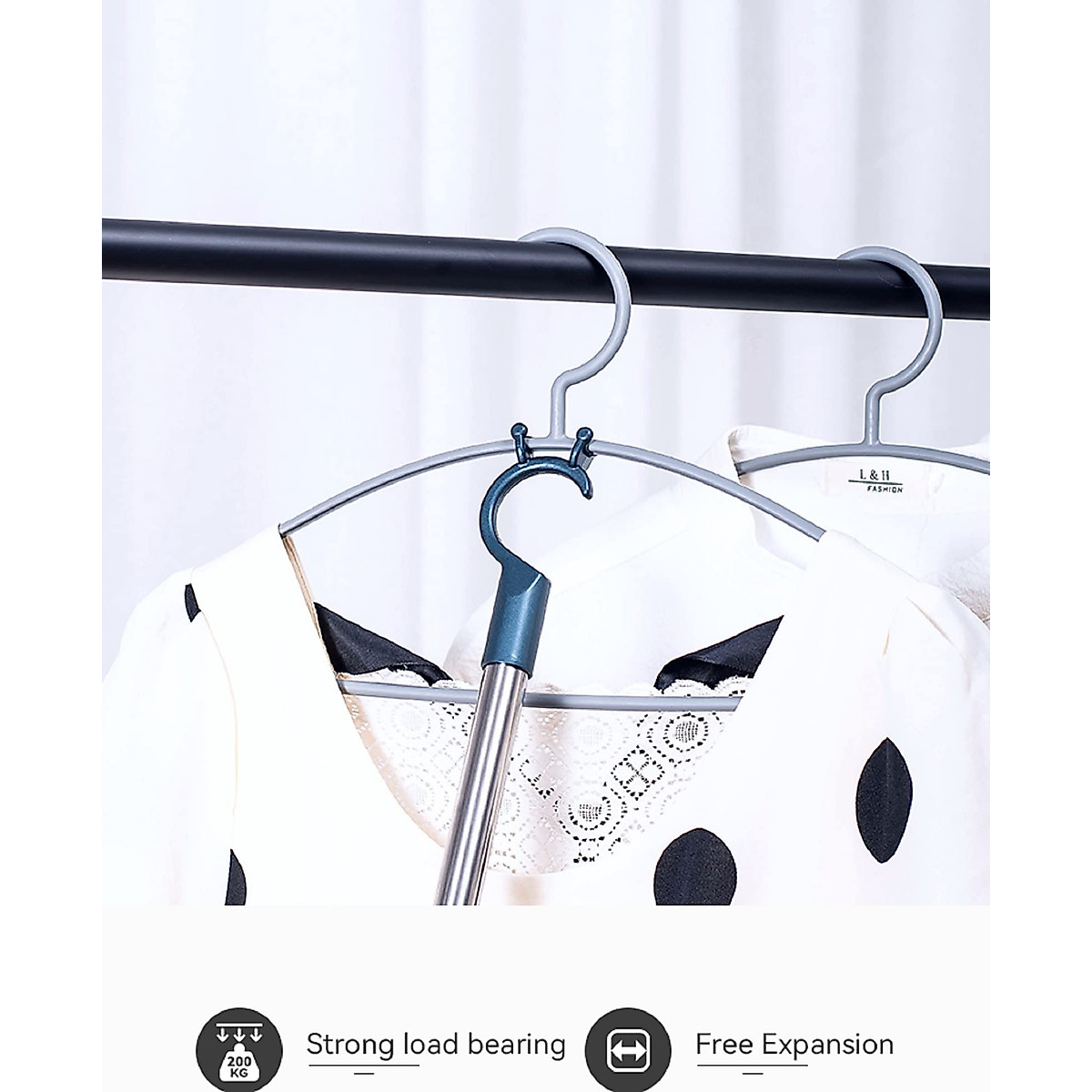 Reach Stick Long Pole Utility Hook 56" Extended Reaching Tool for High Area Closet Ceiling