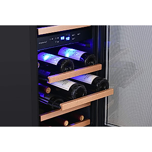 EdgeStar CWR263DZ 15 Inch Wide 23 Bottle Built-In Wine Cooler with Dual Cooling Zones