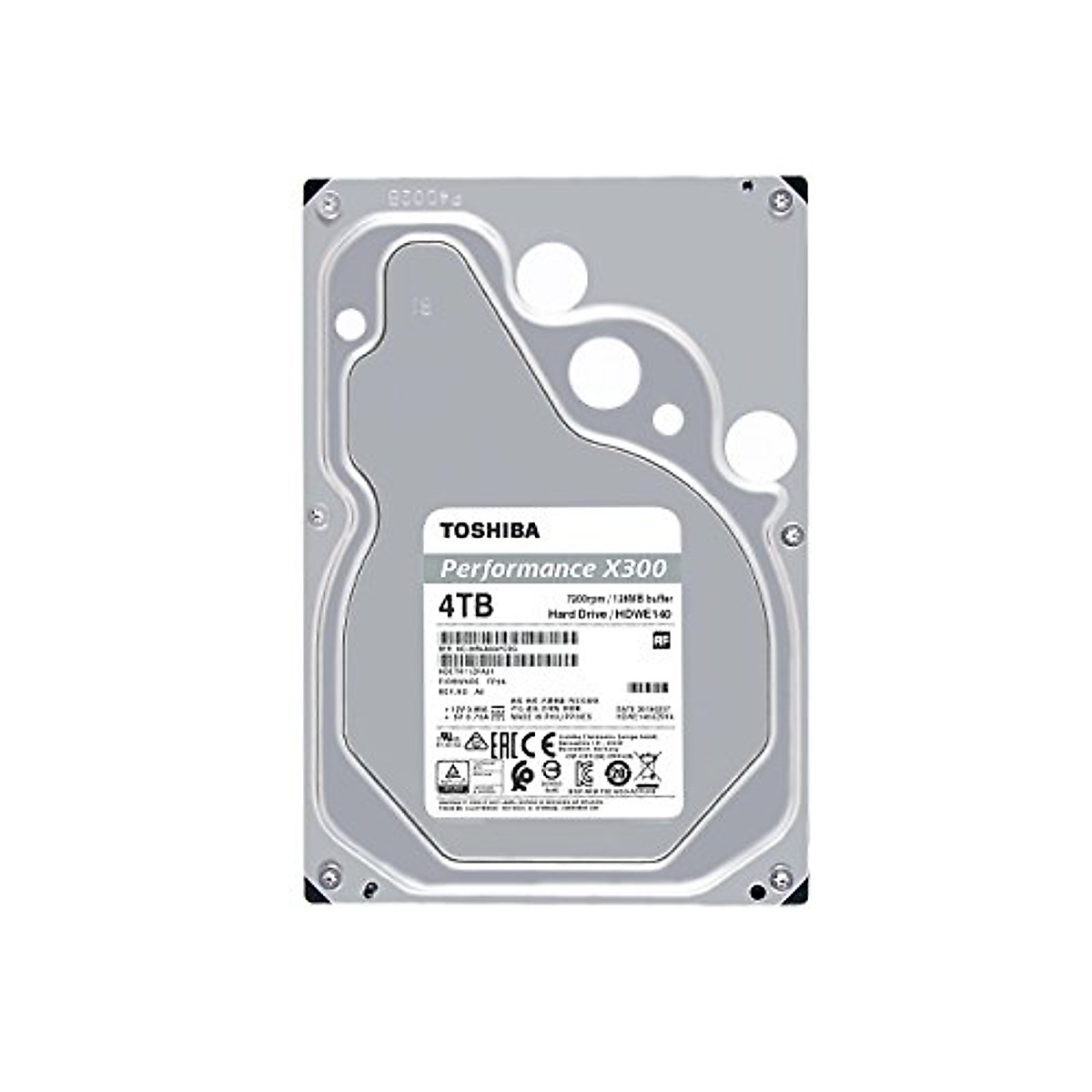 Toshiba X300 4TB Performance & Gaming 3.5-Inch Internal Hard Drive - CMR SATA 6.0 GB/s 7200 RPM 128 MB Cache - HDWE140XZSTA
