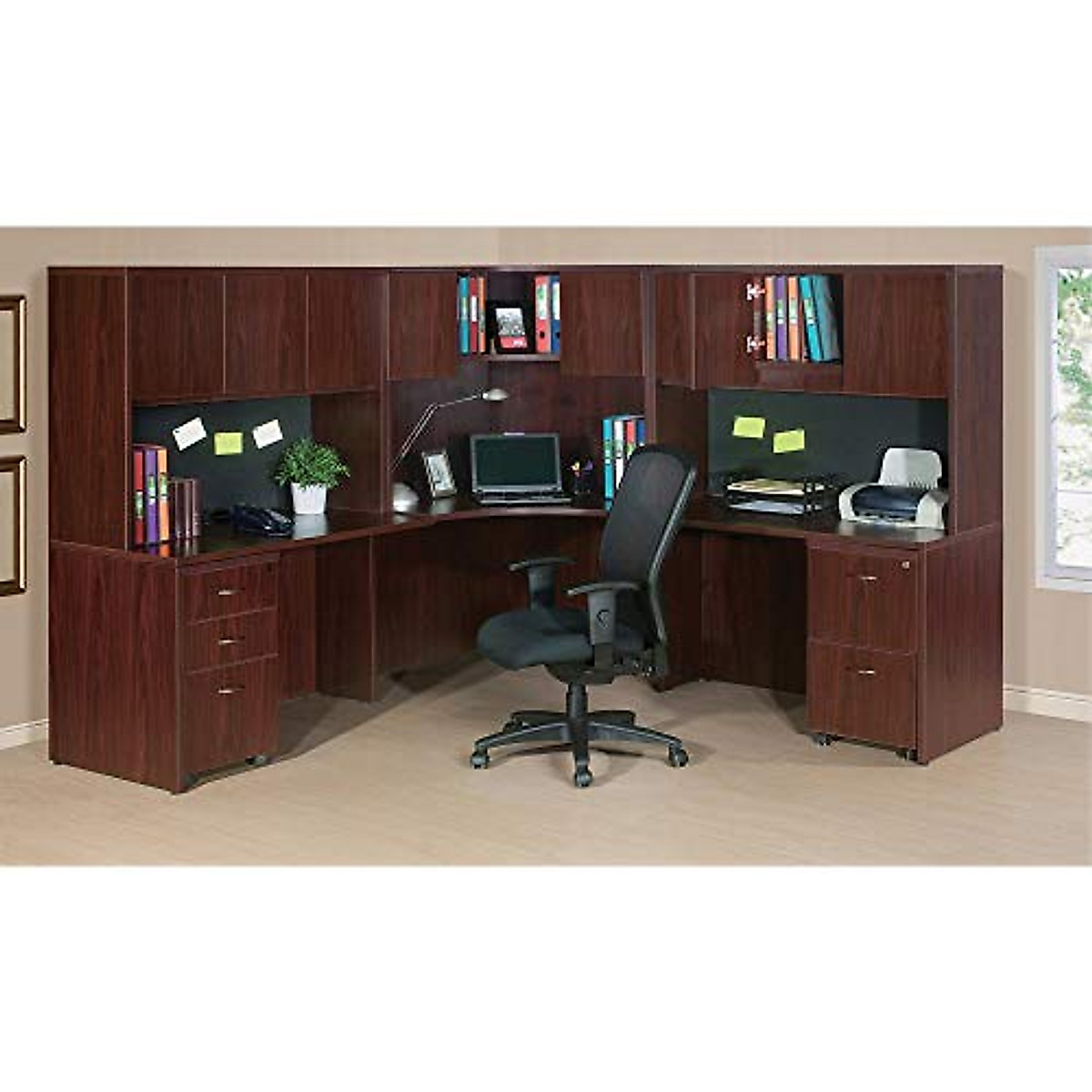 Lorell Essentials Pedestal, Laminate, Mahogany