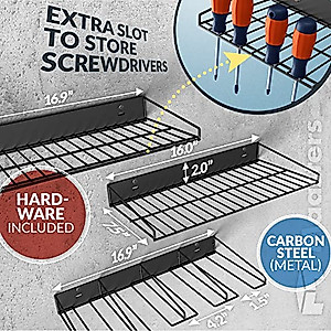 MAASTERS Power Tool Organizer Wall Mount - 70lb Weight Limit Heavy Duty Floating Cordless Drill Holder Wall Mount - Cordless Drill Organizer – Power Tool & Cordless Drill Storage Rack