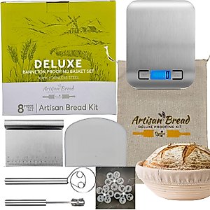 Duzzani Banneton Bread Proofing Basket, Sourdough Starter Kit, Bread Making Kit, sourdough bread, Sourdough Kit, Including a Digital Scale