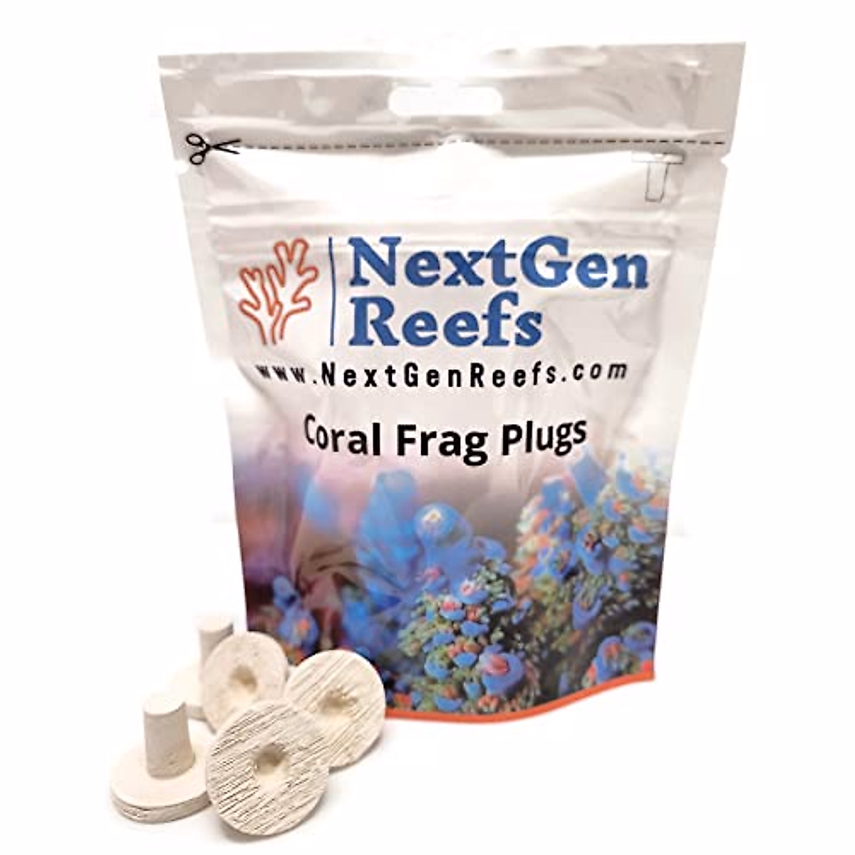 NextGen Reefs® 1" Ceramic Natural White Coral Frag Plugs 25pc