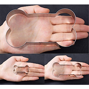 Dog Bone/Dog Biscuit Cookie Cutters for Homemade Treats, 6 PCS set Boxed package. 5." 4" 3.5" 2", 4.8" 3" stainless steel