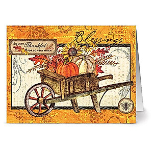 Note Card Cafe Christmas Greeting Card Set with Envelopes | 72 Pack | Blank Inside, Glossy Finish | Fall Blessings | Bulk Set for Greeting Cards, Occasions, Birthdays