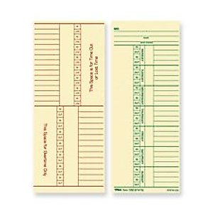 Tops Business Forms 12603 Time Cards, 143 lb, Named Days, 3-3/8-Inch x8-1/4-Inch, 100/PK