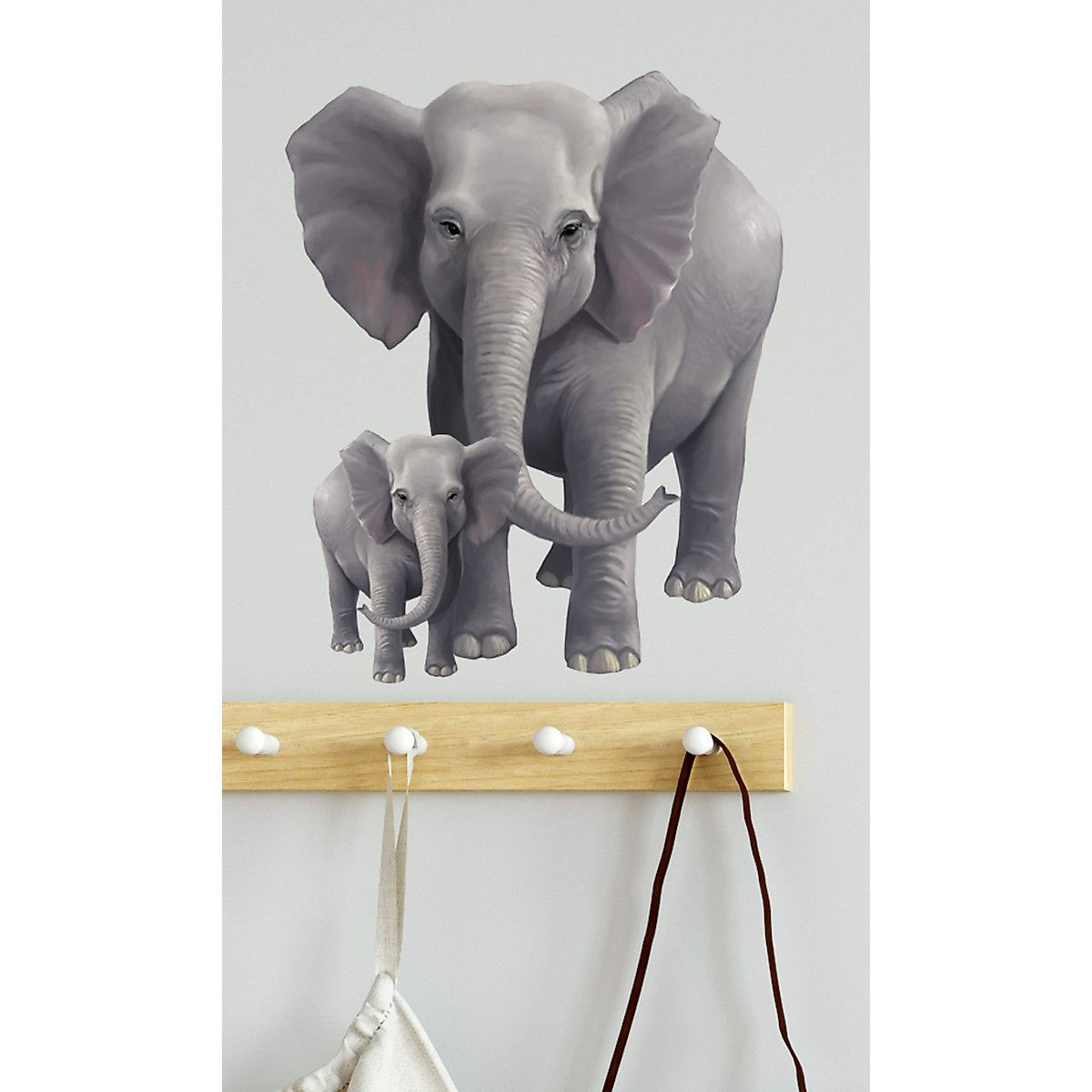 Jungle Animal Wall Decals for Kids Rooms Safari Decor Idea Lion Gorilla Koala Panda Vinyl Art Stickers Bedroom Toddlers Playroom Decoration Birthday Gift (Elephant)