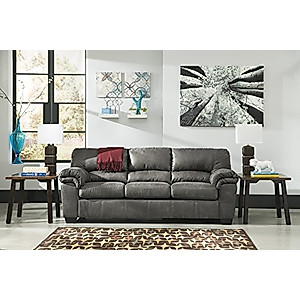 Signature Design by Ashley Bladen Faux Leather Upholstered Sofa, Gray