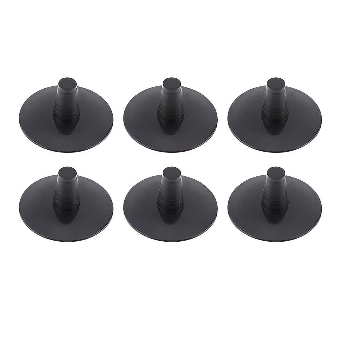 Walfront 6Pcs Bottle Top Stem, 3.15 x 3.15 x 1.57 Glass Beer Bottles Top Holder for Crafts,Wine Bottles Top Stems Base Stand Rubber(Black)