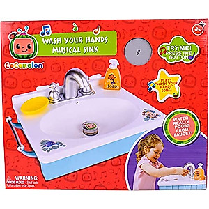 Sunny Days Entertainment CoComelon Wash Your Hands Musical Sink – Toy Sink for Toddlers with Running Water and Music