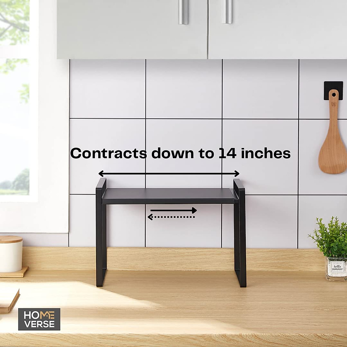 Stackable Cabinet Shelf Organizers, Expandable Kitchen Countertop Organizer - Multi-Functional Cabinet Shelves, Heavy Duty Non-Slip Shelf Riser for Kitchen Pantry, Bathroom, Bedroom Organization