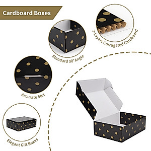 Hoikwo 18 Packs 12x9x4 Black Elegant Luxury Gift Boxes Bulk Empty for Mother’s Day Presents, Large Decorative Gift Wrap Boxes with Lids for Women’s Presents, Cardboard Shipping Packaging Boxes