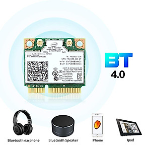 7260ac Half Mini pcie WiFi Card 7260HMW Dual Band Wireless-AC 7260 PCIe WiFi Adapter 2x2 Wi-Fi BT4.0 802.11 b/a/g/n/ac PCI Express Mini Network Card for Windows 7 8 10
