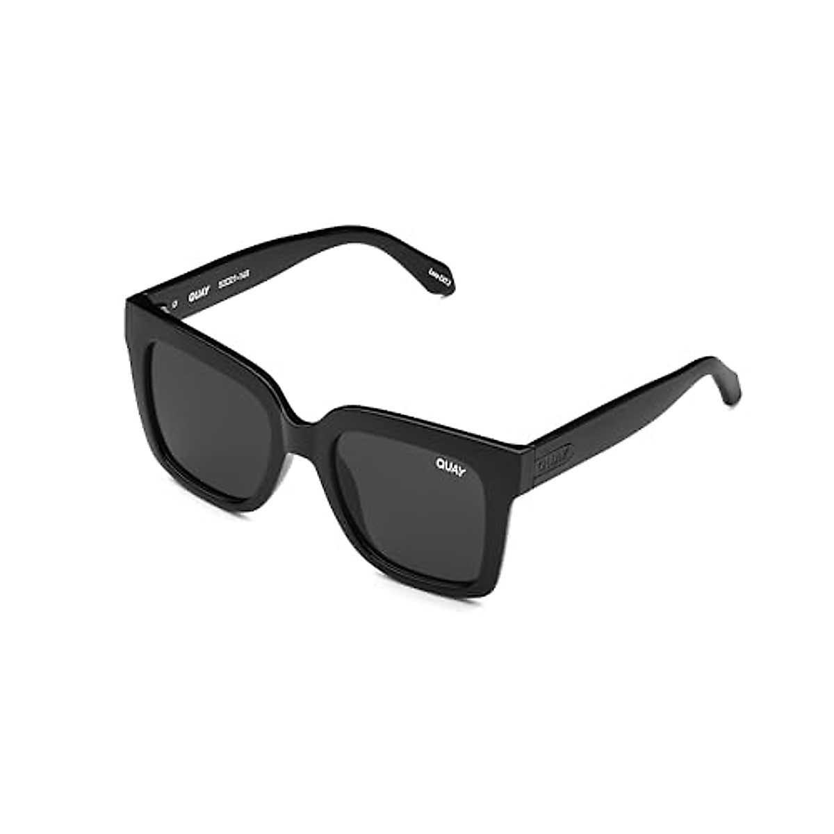 Quay - Womens Sunglasses, Polarized Square Lenses with UV Protection, Oversized Sunglasses (Icy, Black)