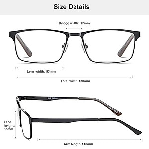 EYECEDAR 5-Pack Reading Glasses for Men Metal Frame Spring Hinges with a pair Blue Light Readers 1.50