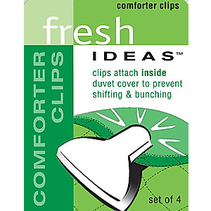 FRESH IDEAS Padded Duvet Clips (4-Pack) - Secure Blanket & Comforter Fasteners | No-Shift Bedding Accessories | Undetectable & Safe for All Fabrics