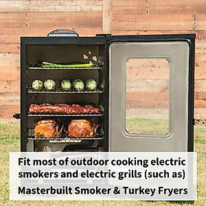 SUONA Electric Smoker and Grill Heating Element Replacement with Adjustable Thermostat Cord Controller, 1500 Watt Heating Element for Masterbuilt Smoker & Turkey Fryers and Most Electric Smokers