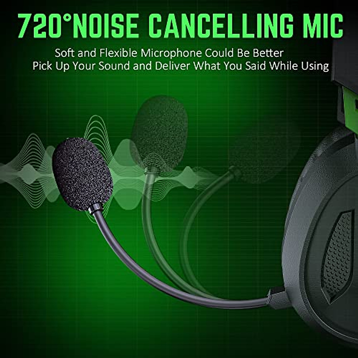 WolfLawS G9300 Gaming Headset Headphones for PS4 PS5 Xbox One PC Switch with Microphone, Over Ear Gaming Headsets with Bass Surround Sound, Memory Foam Ear Pads for Game Boy Sony PSP Sega Gensis