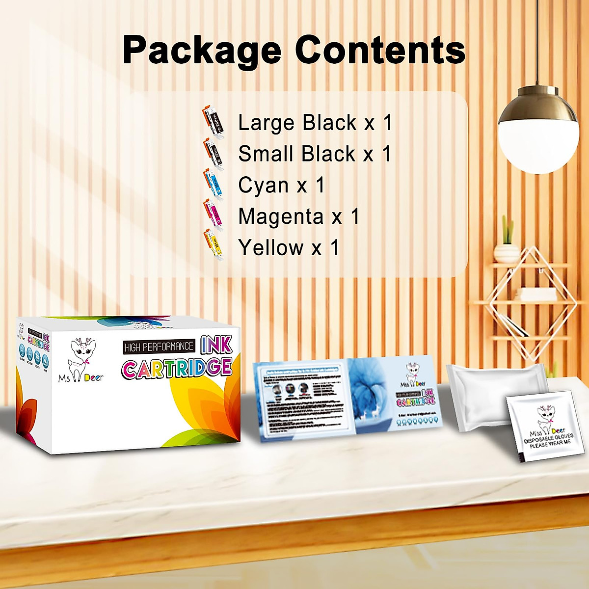 Miss Deer Compatible 280 281 Ink Cartridge for Canon PGI-280XXL CLI-281XXL PGI280XXL CLI281XXL Work with Pixma TR7520 TR8520 TS6120 TS6220 TS8120 TS8220 TS9120 TS9520 (1PGBK, 1BK, 1C, 1M, 1Y) 5 Pack