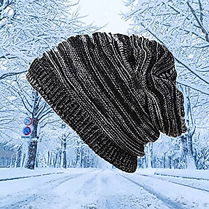 Knit Women's Hats Caps Couples Warm Hats Casual Hats Scuttle Hat (Black, One Size)