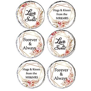 270 PCS Watercolour Flowers Wedding Stickers,3 Design Self Adhesive Circle Label Stickers, Wedding Envelope Seals Candy Stickers,Wedding Party Chocolate Stickers.(FJ-t12)