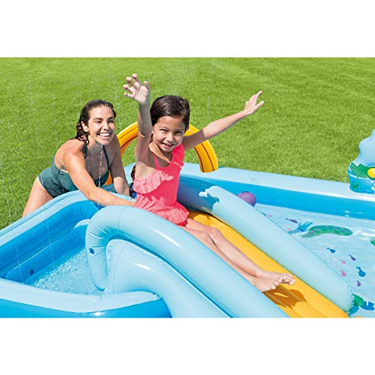 Intex 57161EP 96" x 78" x 28" Inflatable Jungle Adventure Play Center Spray Kiddie Pool for Ages 2 and Up